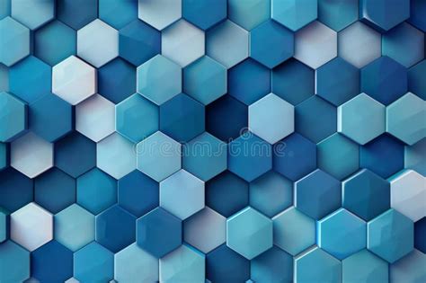 Abstract Digital Hexagonal Molecular Structure Stock Illustration