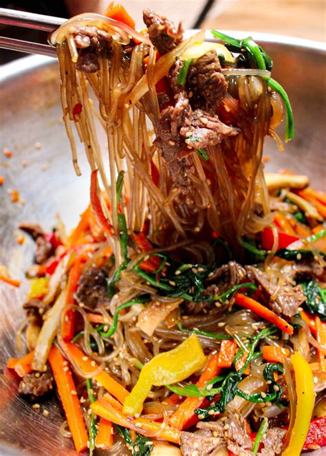 The Best Japchae Recipe Korean Glass Noodle Stir Fry 잡채 — Ahnest