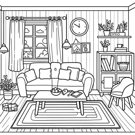 Free Printable Living Room Coloring Page Download Print Or Color