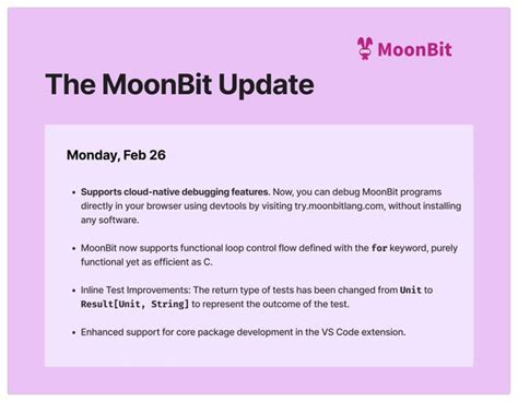 The Moonbit Update Rmoonbitlang