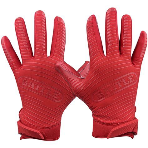 Battle Sports Doom 10 Youth Football Receiver Gloves Xl Red