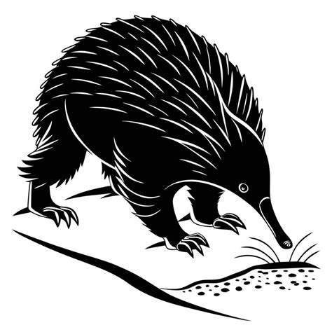Echidna Foraging Black And White 59792993 Vector Art At Vecteezy
