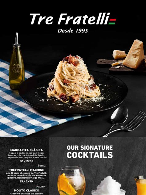 Menu Principal Tre Fratelli Pdf Pesto Ensalada