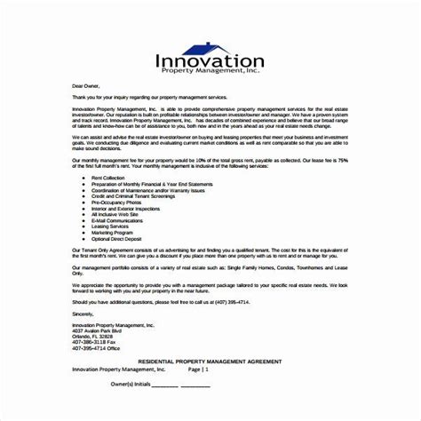 Property Management Statement Template