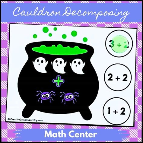 Kindergarten Halloween Decomposing Numbers Math Center Addition