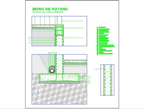 Muro De Contención Con Drenaje Francés Detalles En Autocad Document