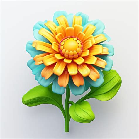 Colorful 3d Flower Model With Detailed Character Design Stock Illustration Illustration Of