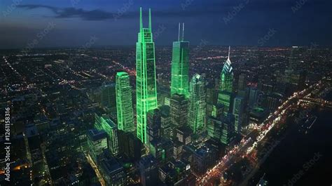 Cgi Scene Of 3d Model Of Center City Philadelphia Skyline High Rises To Celebrate Philadelphia