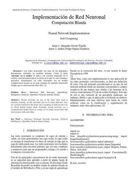 Paper Red Neuronal Python Pdf Red Neuronal Artificial