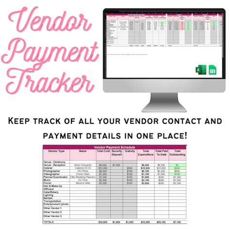 Vendor Management Excel Template Etsy