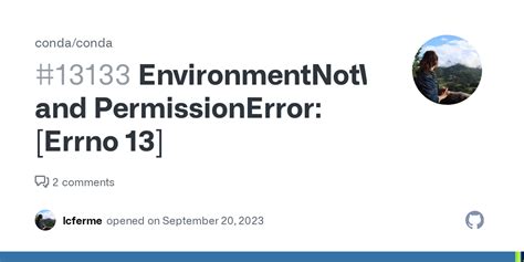 Environmentnotwritableerror And Permissionerror Errno 13 · Issue