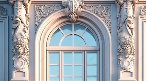 Close Up Front View Of A Classical Style Window A 3d Illustration