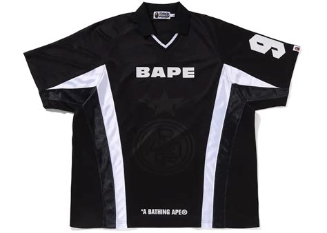 Bape Multi Logo Relaxed Fit Soccer Jersey Black Ss24 Us