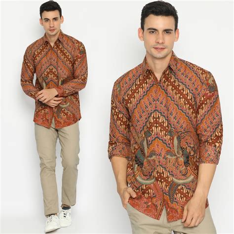 Jual Batik Pria Lengan Panjang Kemeja Premium Parang Seling Kusumo
