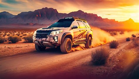 Expedición Fuera De Carretera Generada Por Ia Premio Ganador Fotografía De Gran ángulo De Un Suv