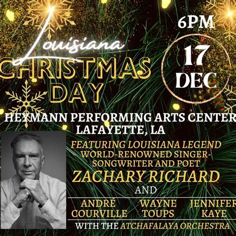 Zachary Richard Lafayette Entradas Heymann Performing Arts Center 17