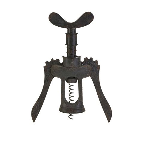 Benjara Unique Black Iron Cork Screw Wall Decor Imx 89075 The Home Depot