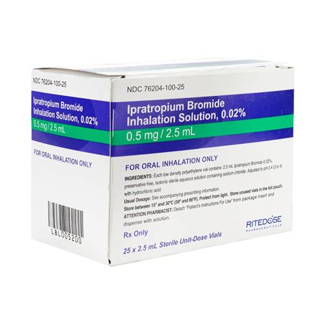 Ipratropium Bromide 002 Inhalation Solution Unit Dose Vial 25 Ml