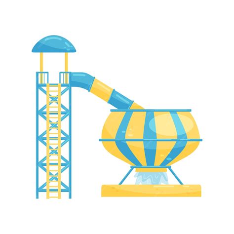 Premium Vector Giant Tunnel Water Slide With Circular Bowl And Pool