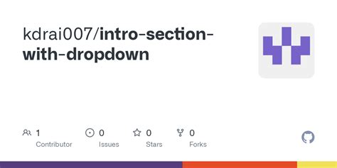 Github Kdrai007intro Section With Dropdown