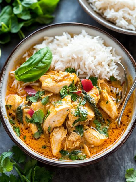 Melt In Your Mouth Slow Cooker Thai Basil Chicken Curry Cecily Recipes