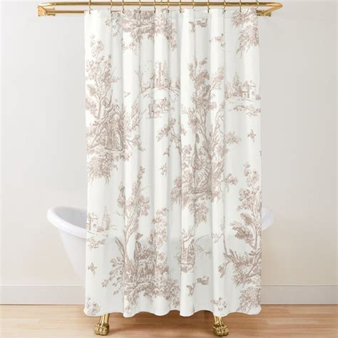 French Toile Shower Curtains At Lucile Hart Blog