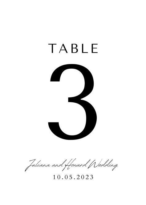 Vintage Table Numbers Template