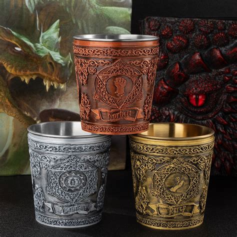 Custom Name 3d Printing Dnd Class Themed Shot Glasses Dragon Cup With 304 Stainless Steel Liner