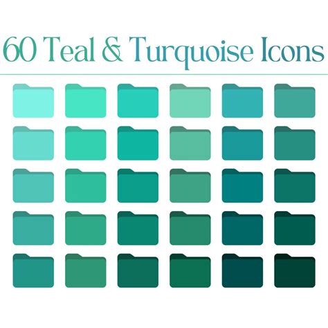 60 Teal Folder Icons For Mac And Pc Turquoise File Icons Organization