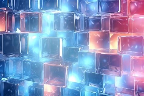 Premium Ai Image Glass Blocks Wall Texture