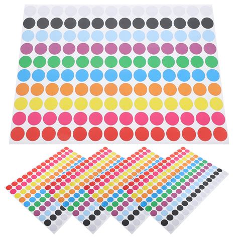 5 Sheets Colorful Dot Labels Labels Stickers Classification Dot