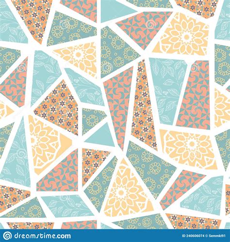 Vector Backgroundbright Abstract Mosaic Seamless Pattern Ceramic Tile