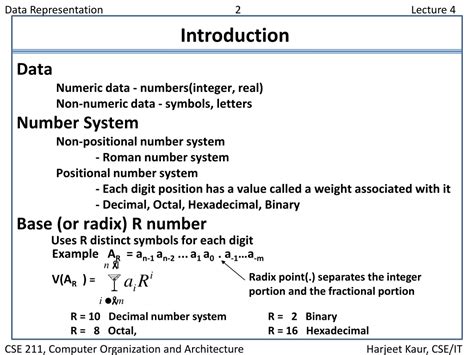 Ppt Data Representation 1 Lecture 4 Powerpoint Presentation Free Download Id653949