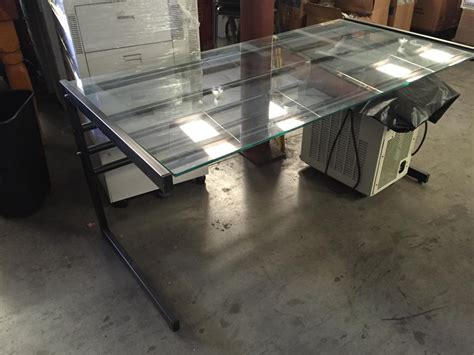 Lot 70 Glass Top Metal Frame Computer Desk Wirebids