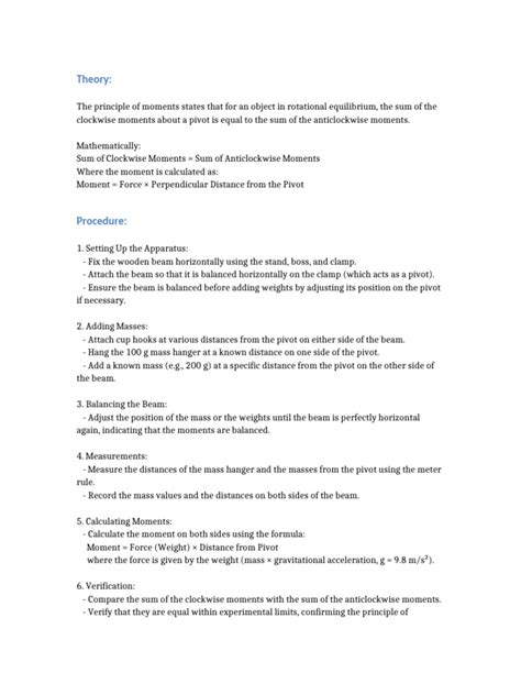 Understanding The Principle Of Moments Pdf