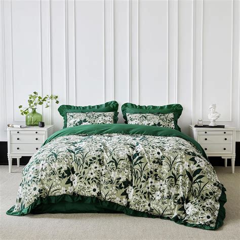 Susybao Jungle Floral Duvet Cover King 100 Cotton 3 Pcs