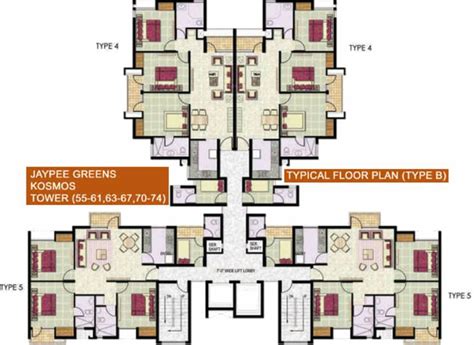 2 3 4 Bhk Cluster Plan Image Jaypee Greens Kosmos For Sale At Sector 134 Noida