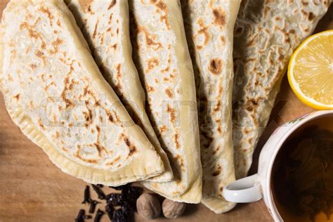 Chapati With Fruits For Tea Stock Image Colourbox