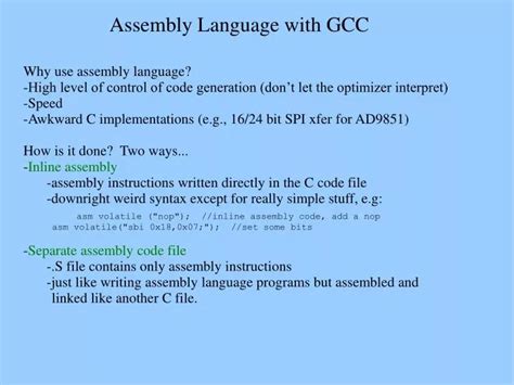 Ppt Assembly Language With Gcc Powerpoint Presentation Free Download Id276198