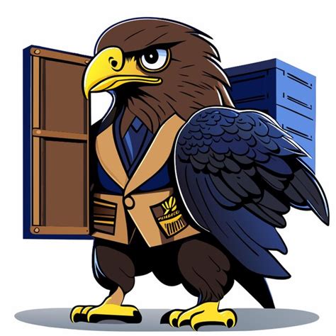 Premium Vector Small Eagle Serious Face With Humanlike Hands Instead Of His Own Talons Holding