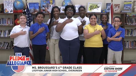 Pledge Of Allegiance Ms Broussards 6th Grade Class Lyeffion Jhs