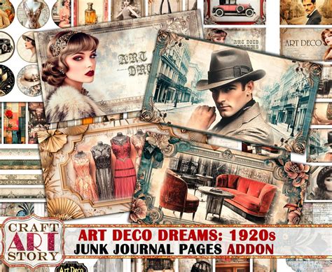 Art Deco Dreams Junk Journal Pages Addonglamorous 1920s Scrapbook