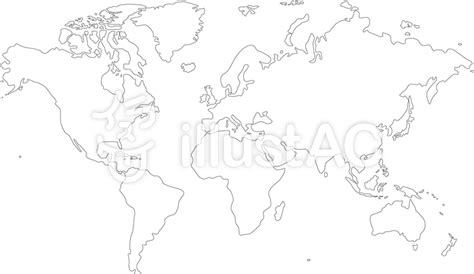 世界地図 白地図イラスト No 1122460／無料イラストなら「イラストac」