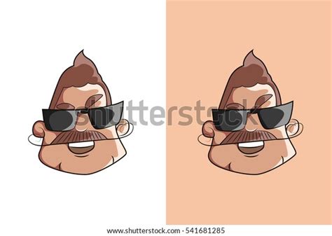 Cool Happy Cartoon Uncle Facevector Illustration Stock Vector Royalty Free 541681285