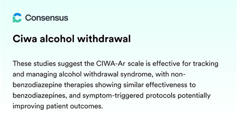 Ciwa Alcohol Withdrawal Consensus Academic Search Engine
