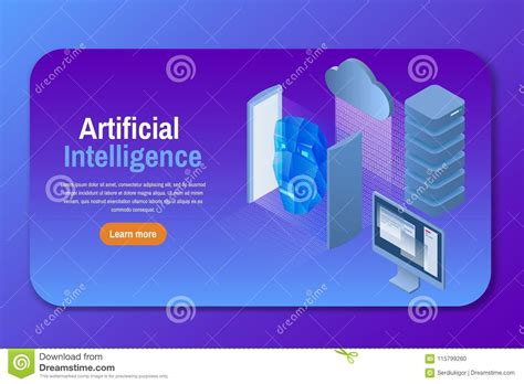 artificial intelligence isometric vector illustration stock vector illustration of fiction