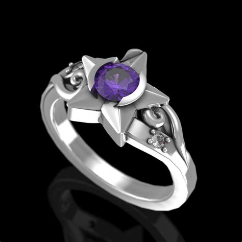 Silver Kingdom Hearts Paopu Engagement Ring Wayfinder Ring With