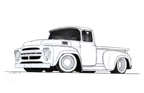 Truck Sketch Com Art 1964 Zil 130 Stepside Custom Pickup Truck