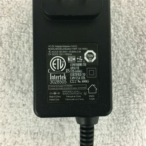 Intertek Ac Dc Adapter Y18ff 120 1500u 12v 1500ma Ebay Intertek Ac Dc Adapter Y18ff 120 1500u 12v 1500ma Ebay