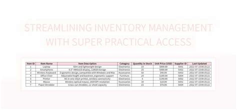 Streamlining Inventory Management With Super Practical Access Excel